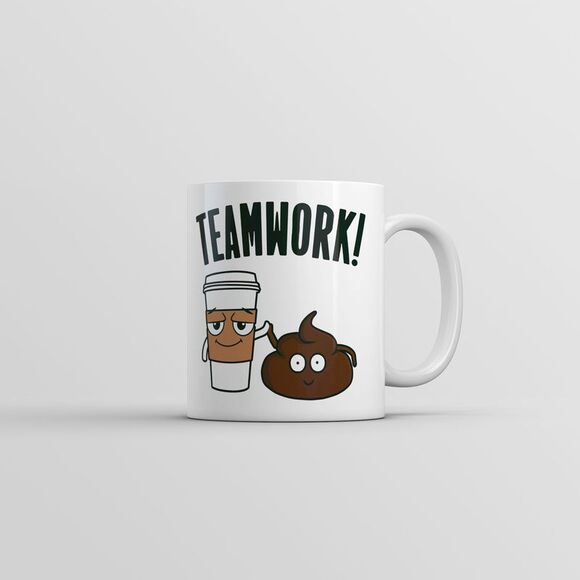 Crazy Dog T-Shirts | Dining | Teamwork Mug Funny Novelty Poop Joke ...
